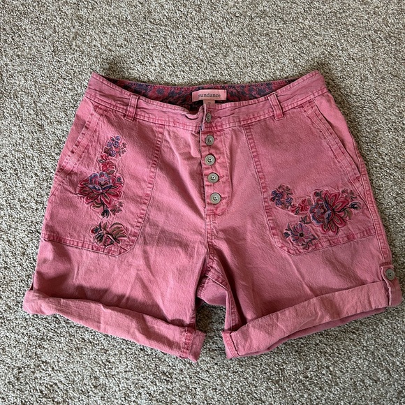 Sundance | Shorts | Sundance Rose Colored Embroidered Patch Pocket ...